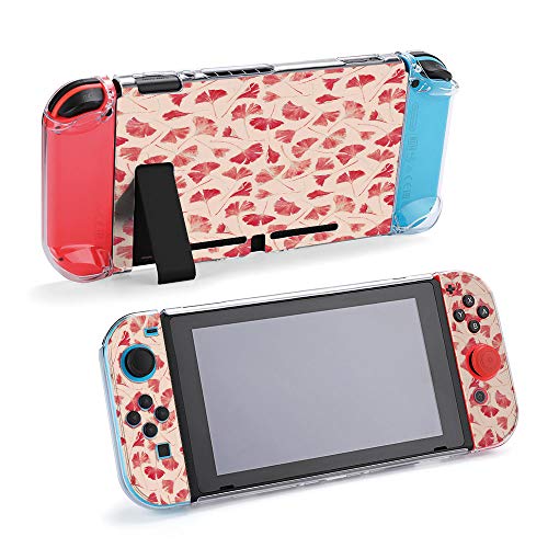 SUPNON Ginkgo Biloba Leaves Floral Watercolor Protective Case Compatible with Nintendo Switch Soft Slim Grip Cover Shell for Console & Joy-Con with Screen Protector, Thumb Grips Design31925