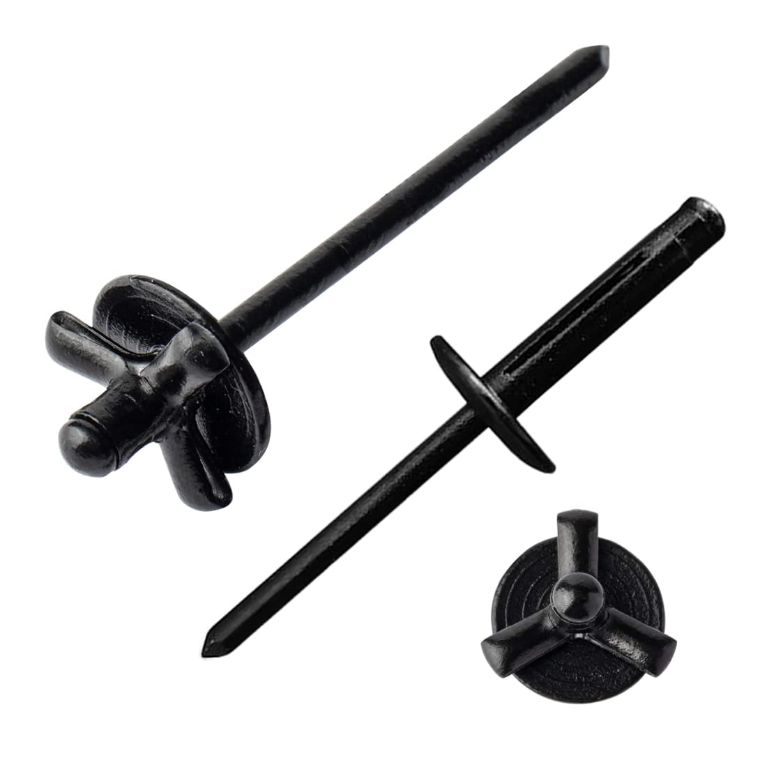 Aifeier ET 50 Pcs 3/16" x 3/4" Aluminum Blind Rivets Black Tri-Fold Exploding Pop Rivets for Kayak Canoe and Boat Accessories