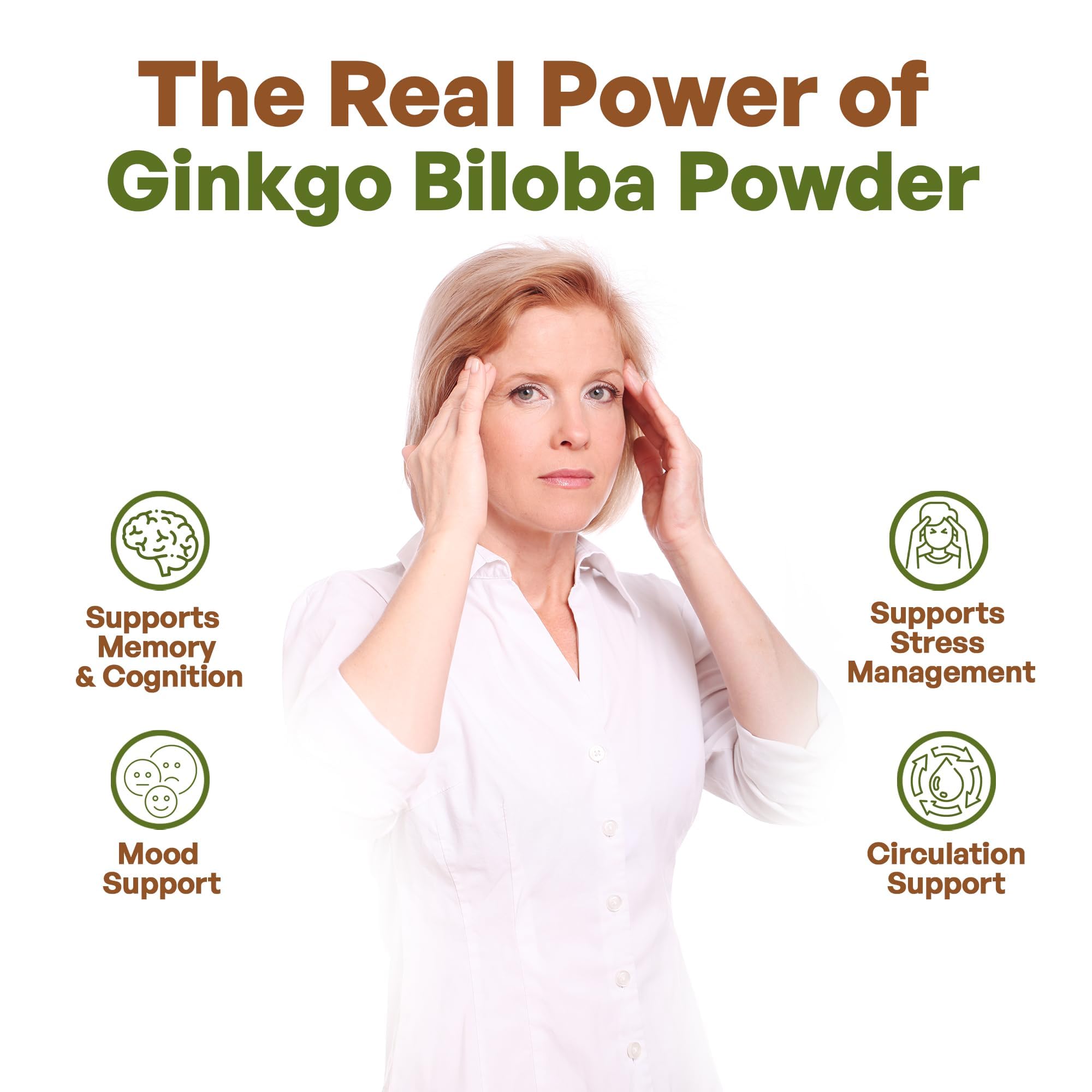Go Nutra Ginkgo Biloba Extract Powder 10:1 Extra Strength Ginkgo Leaf | 8 oz. Pure Non-GMO