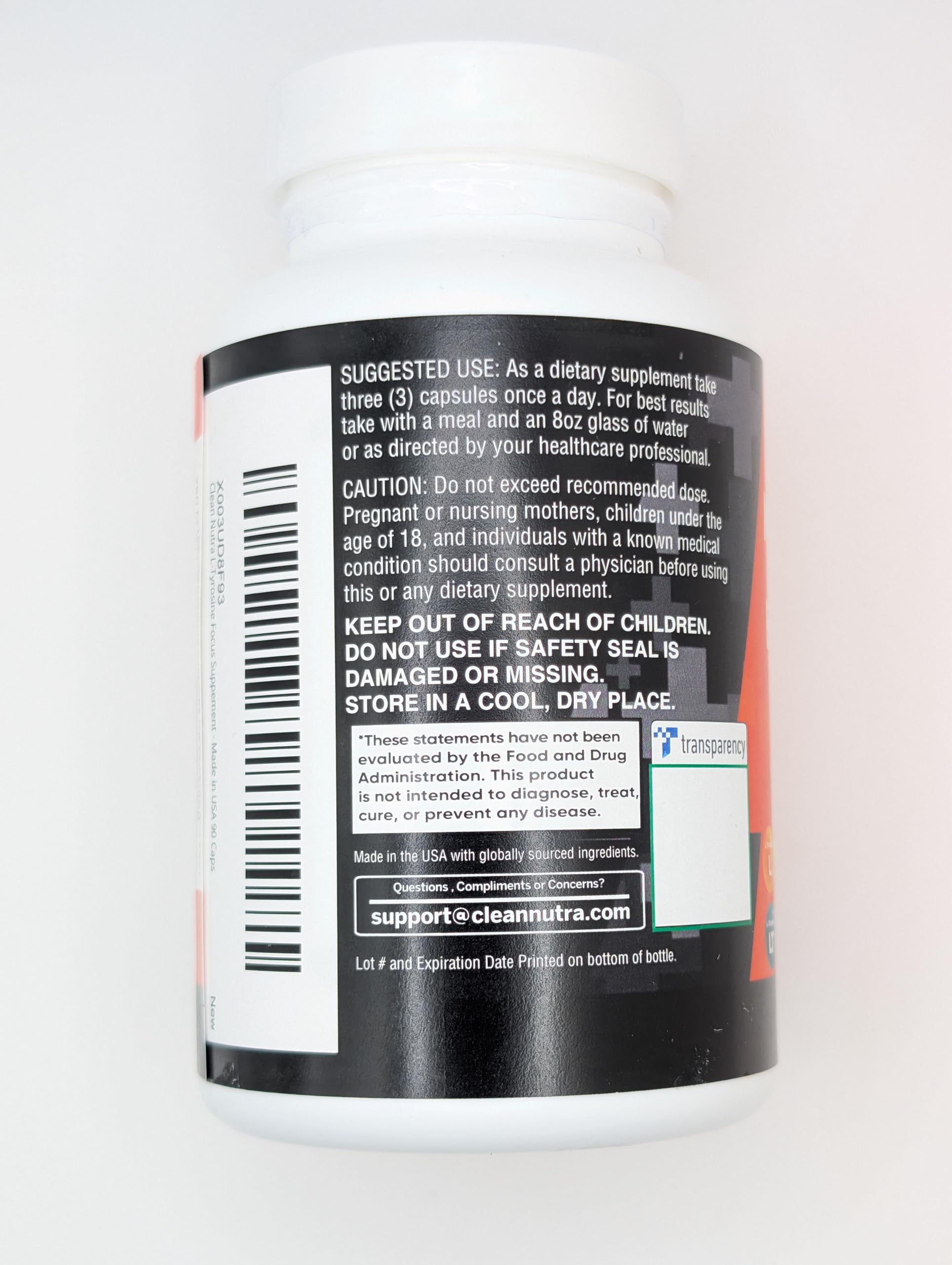 Clean Nutraceuticals L Tyrosine Mucuna Pruriens Bacopa Monnieri Ashwagandha Focus Supplement w/N-Acetyl Cysteine NAC 5-HTP Ginkgo Biloba Alpha GPC Vitamin C D B1 B12