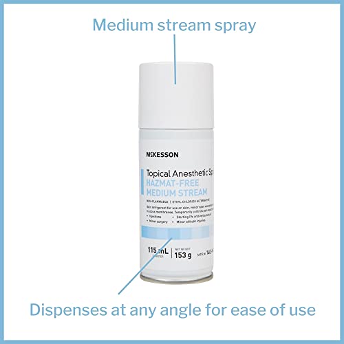 McKesson Topical Anesthetic Spray, Topical Pain Relief, Hazmat-Free, Medium Stream, 115 mL, 1 Count