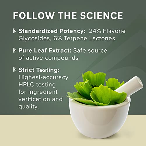 Prominent Nutrition Ginkgo Biloba 120mg - Ginkgo Biloba Leaf Extract, Herbal Supplements to Help Support Memory & Focus- Vegan, Non-GMO, Gluten-Free, Soy-Free, 60 Day Supply