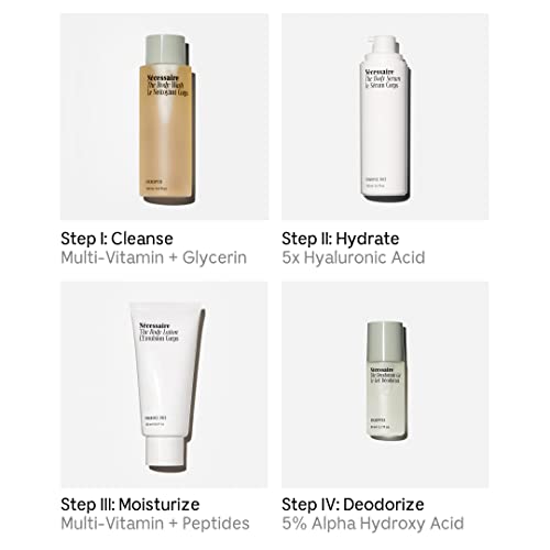Nécessaire The Body Wash. Eucalyptus. Multi-Vitamin Gel Cleanser. Nourish, Soften. Hypoallergenic. Dermatologist-Tested. No SLS / SLES. 250 ml / 8.4 fl oz