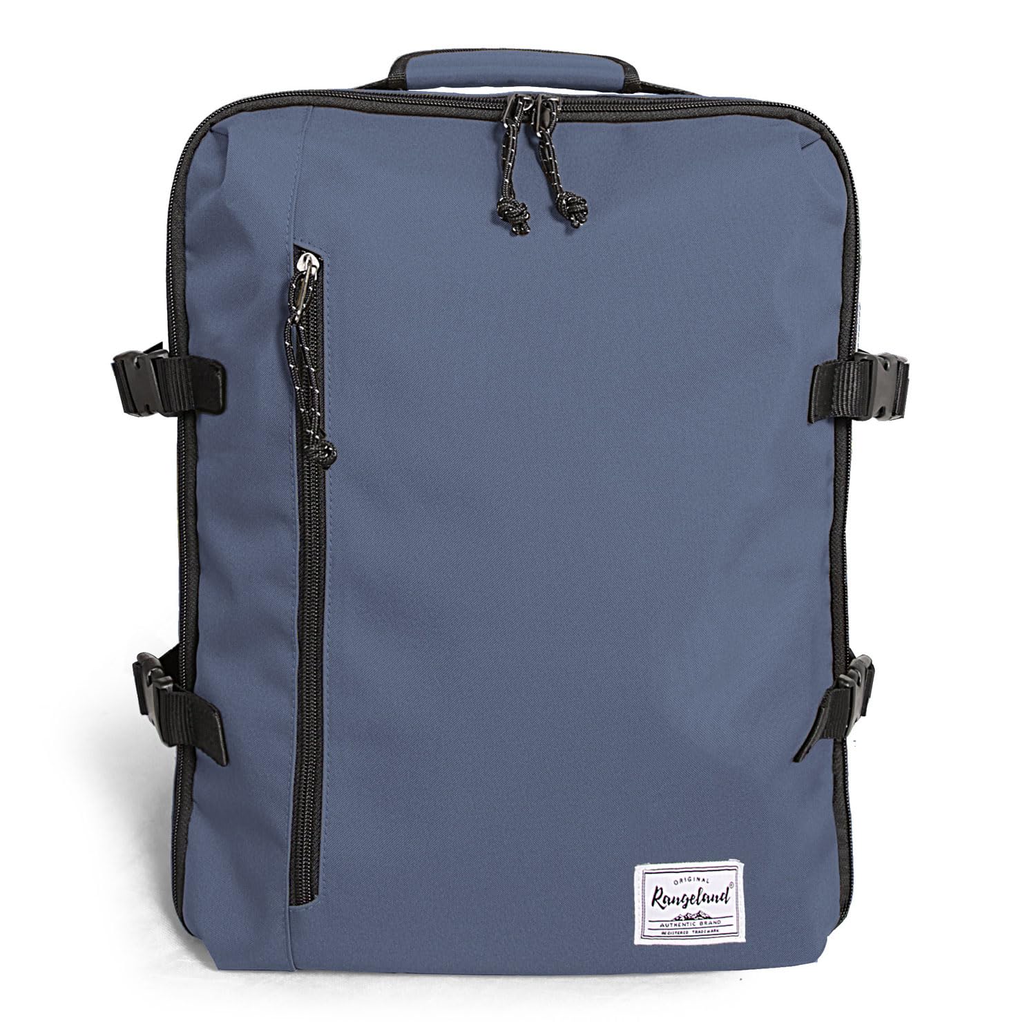 Rangeland Small Carry-on Personal Item Backpack with luggage strap, Laptop Backpack for Men and Women, Business Travel Gym Sport, Pewter