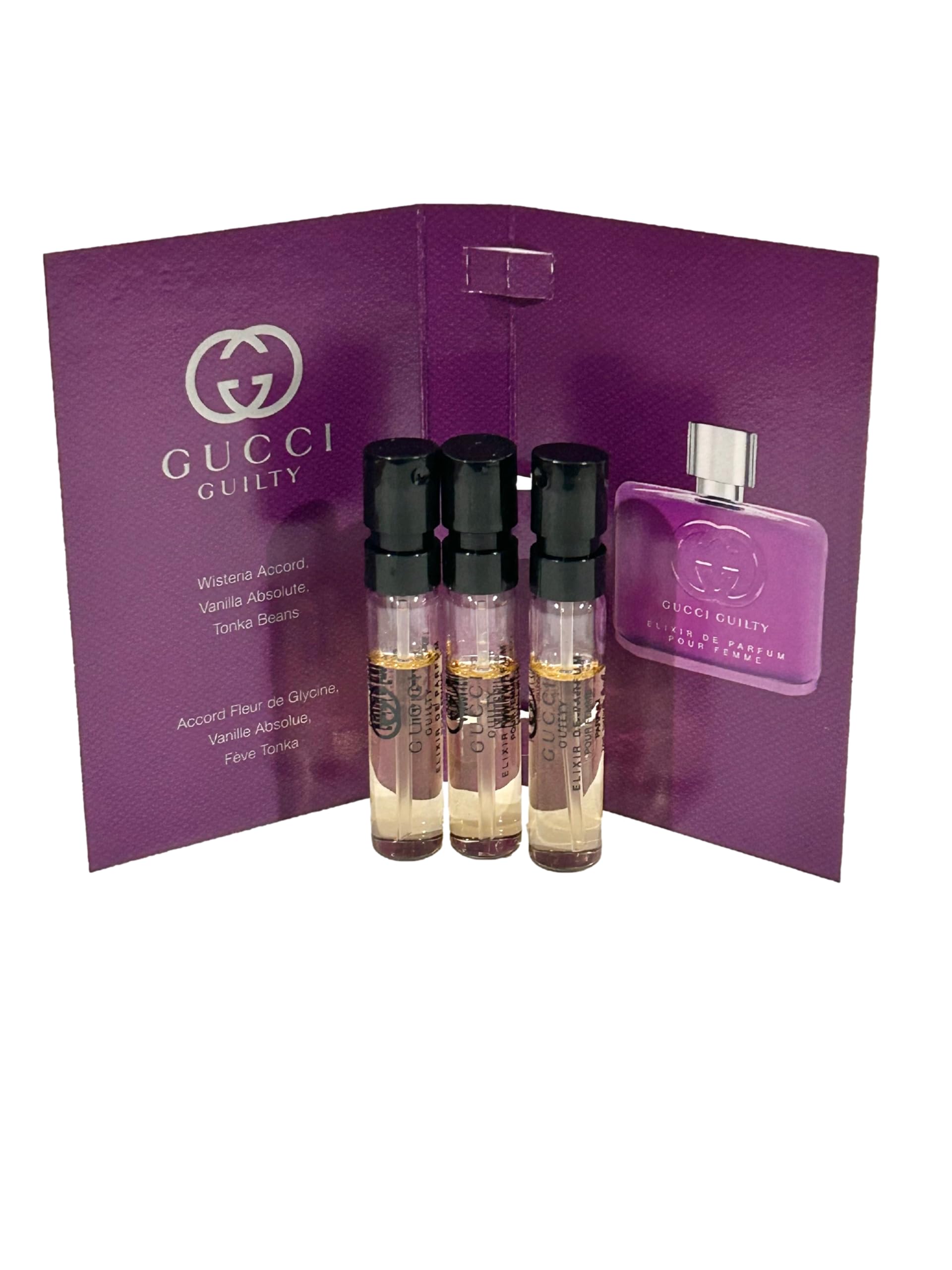 Gucci Guilty Elixir Sample Perfume Women Elixir Parfum Sample Pour Femme Spray 1.5 ml / 0.05 oz - set of 3
