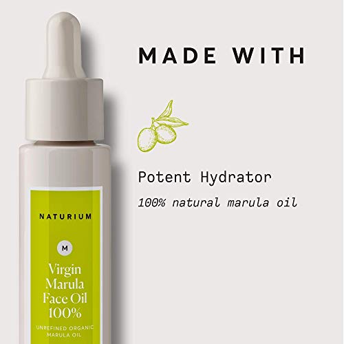 Naturium Virgin Marula Face Oil 100%, With Unrefined Organic Marula Oil, Hydrating & Lightweight, 1 oz