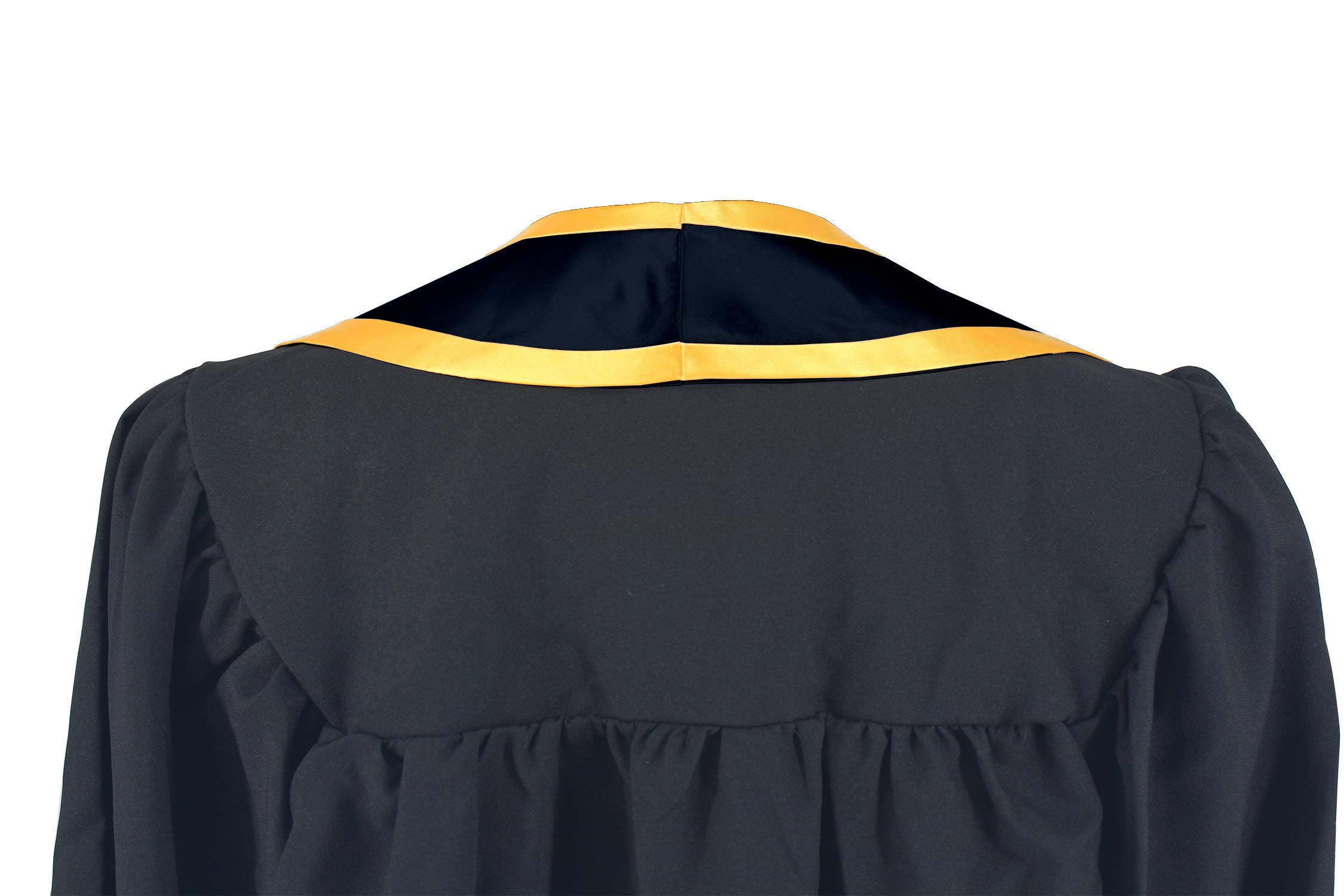 GraduationMall Plain Graduation Honor Stole Classic End Navy Blue With Gold Trim Unisex Adult 72" Long