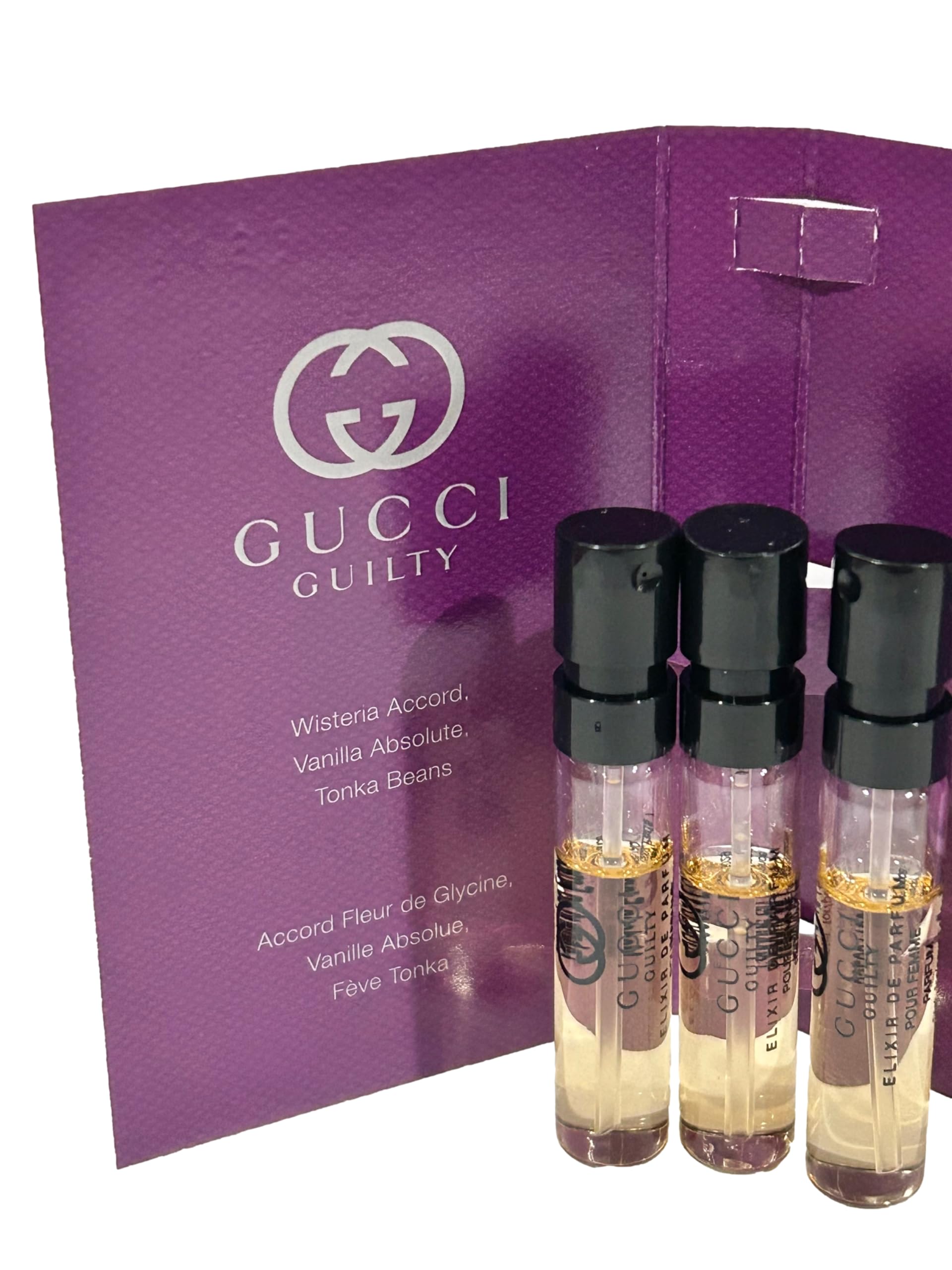 Gucci Guilty Elixir Sample Perfume Women Elixir Parfum Sample Pour Femme Spray 1.5 ml / 0.05 oz - set of 3