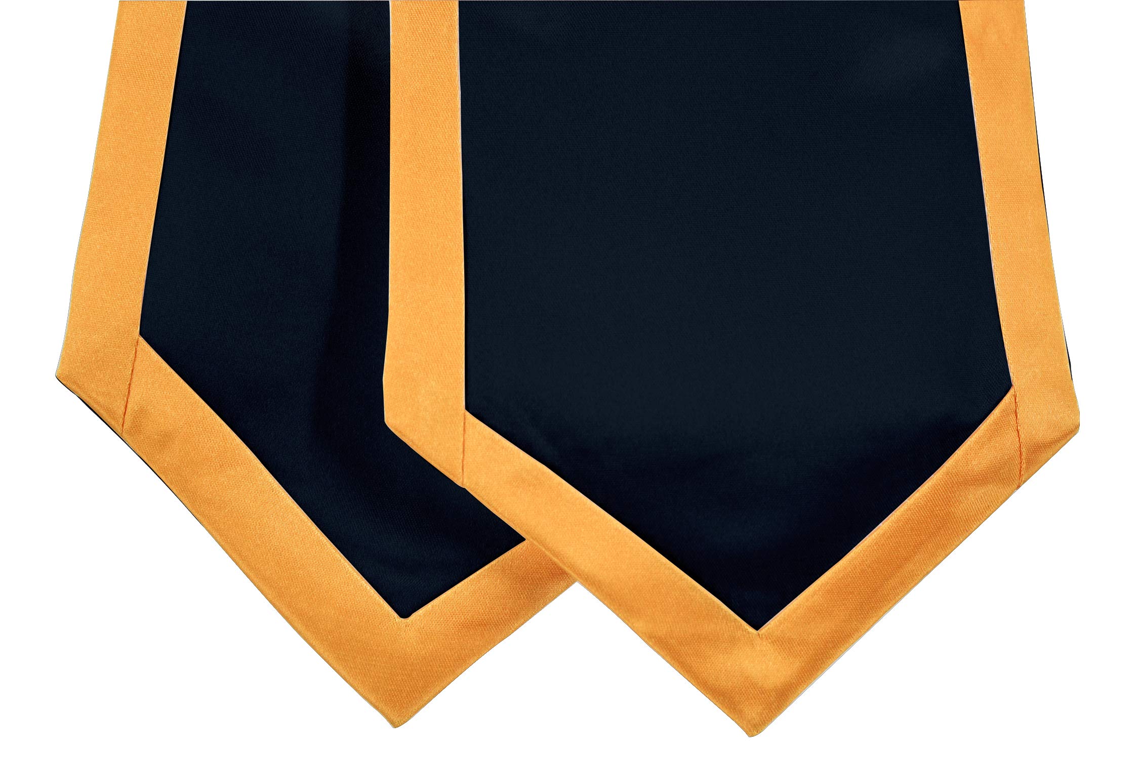 GraduationMall Plain Graduation Honor Stole Classic End Navy Blue With Gold Trim Unisex Adult 72" Long