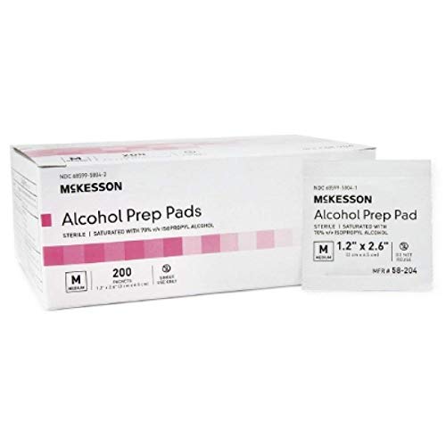 Count of 4000 Mckesson Medium Single use Alcohol Scented Prep Pads