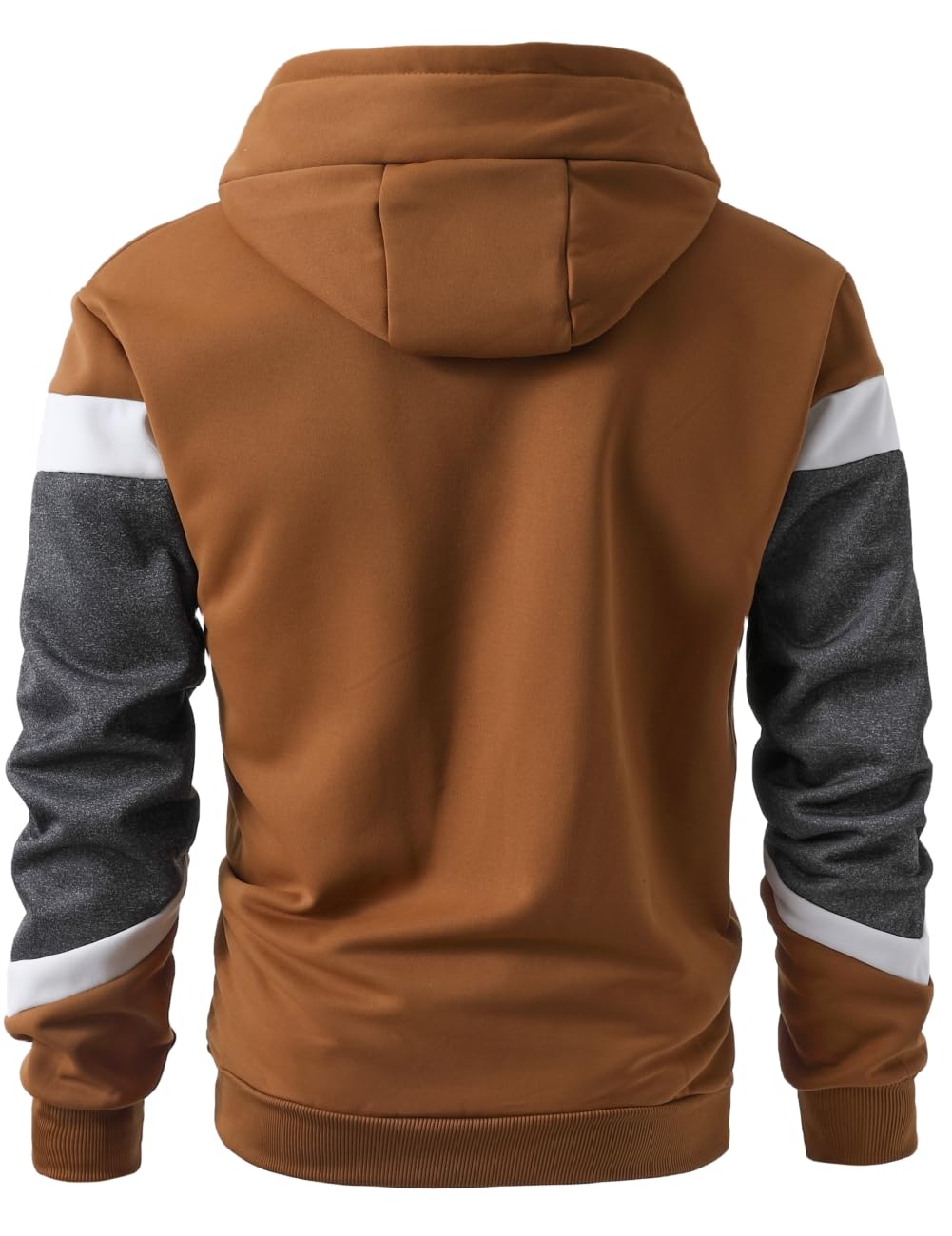 LQHHYLYX Mens Hoodie Multicolor Panel Sweatshirt Fleece Long Sleeve Sports Tops (Medium, Light tan)