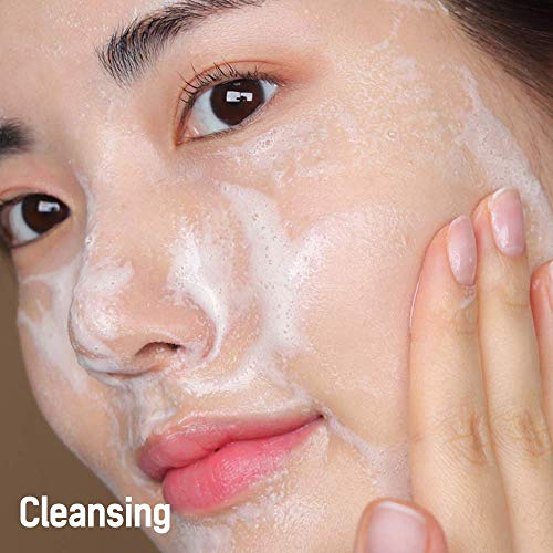 9 wishes Rice Foaming Cleanser 4.0Fl. Oz, 120ml (1 Pack) Non-Drying Mineral Face Cleansing - Gentle Exfoliator without Irritation - Rice Bran Extract and Rice Powder - Korean face wash