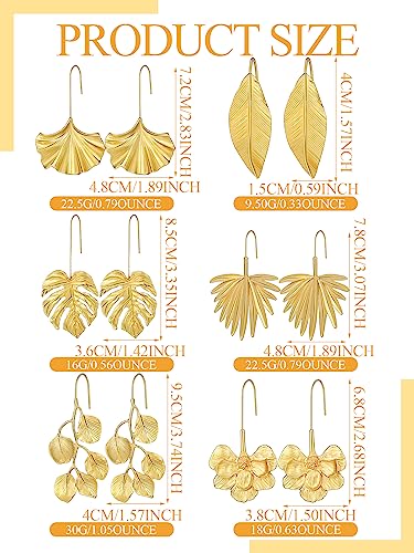 Glenmal 6 Pair Gold Threader Dangle Earrings Long Chain Threader Statement Drop Dangle Earrings Jewelry for Women(Stylish Style)