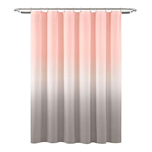 Lush Decor, Blush and Gray Umbre Fiesta Shower Curtain, 72" x 72"