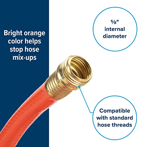 Camco Rhino 25Ft Clean-Out Camper & RV Black Water Hose - Features a Heavy-Duty PVC Design & Bright Orange Color - Clean-Out Camper Black Water, Grey Water or Tote Tanks - 5/8” Inside Diameter (22990)