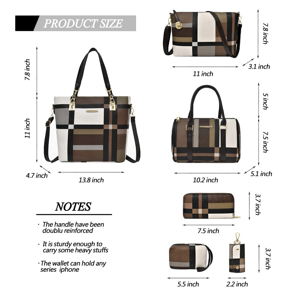 2E-youth Designer Purses and Handbags For Women Satchel Shoulder Bag Tote Bag For Work Clutch Purses (Brown)