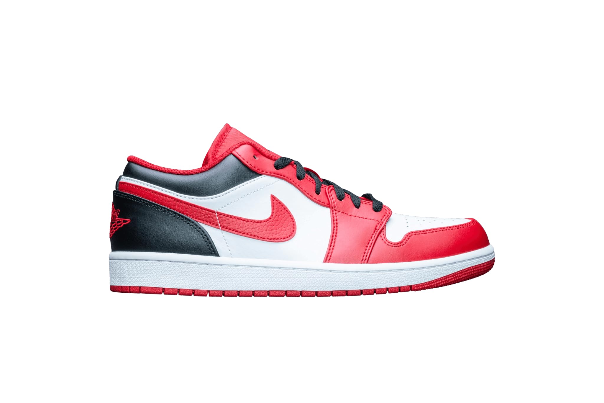 Jordan Mens Jordan 1 Low 553558 163 Bulls - Size 13 Black/White/Red