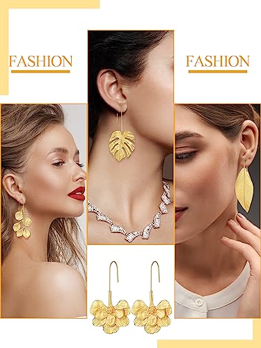 Glenmal 6 Pair Gold Threader Dangle Earrings Long Chain Threader Statement Drop Dangle Earrings Jewelry for Women(Stylish Style)