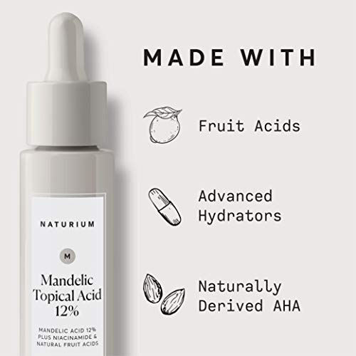 Naturium Mandelic Topical Acid 12%, Plus Niacinamide & Natural Fruit Acids, Anti-Aging Skin Treatment, 1.0 oz
