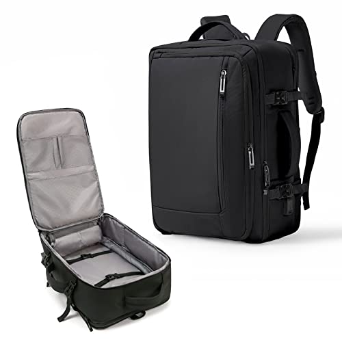 Yostorrie Large Travel Backpack for Men Women, 40L Airline Approved Carry on Backpack as Personal Item Size, Expandable Suitcase Backpack with Shoe Compartment, Waterproof Business Bag for 17in Laptop