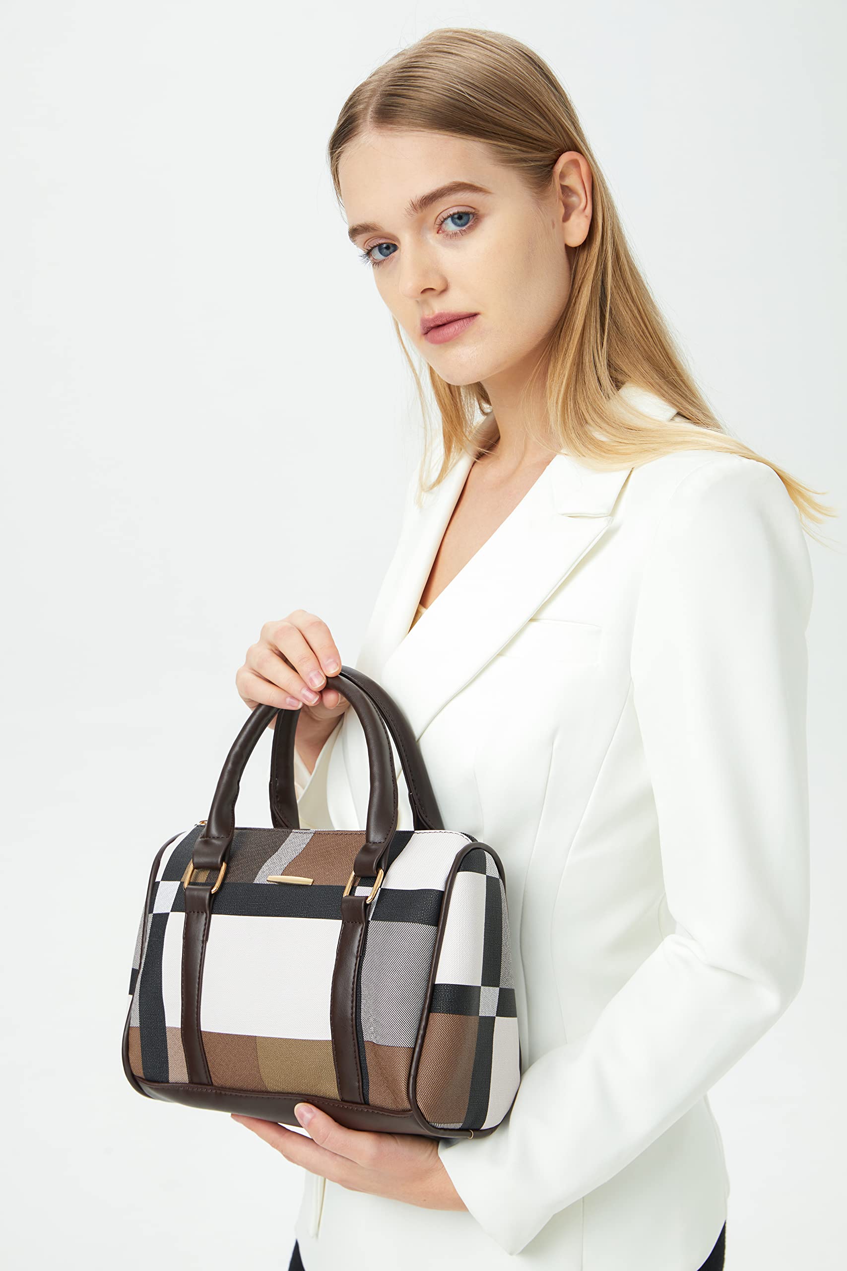 2E-youth Designer Purses and Handbags For Women Satchel Shoulder Bag Tote Bag For Work Clutch Purses (Brown)