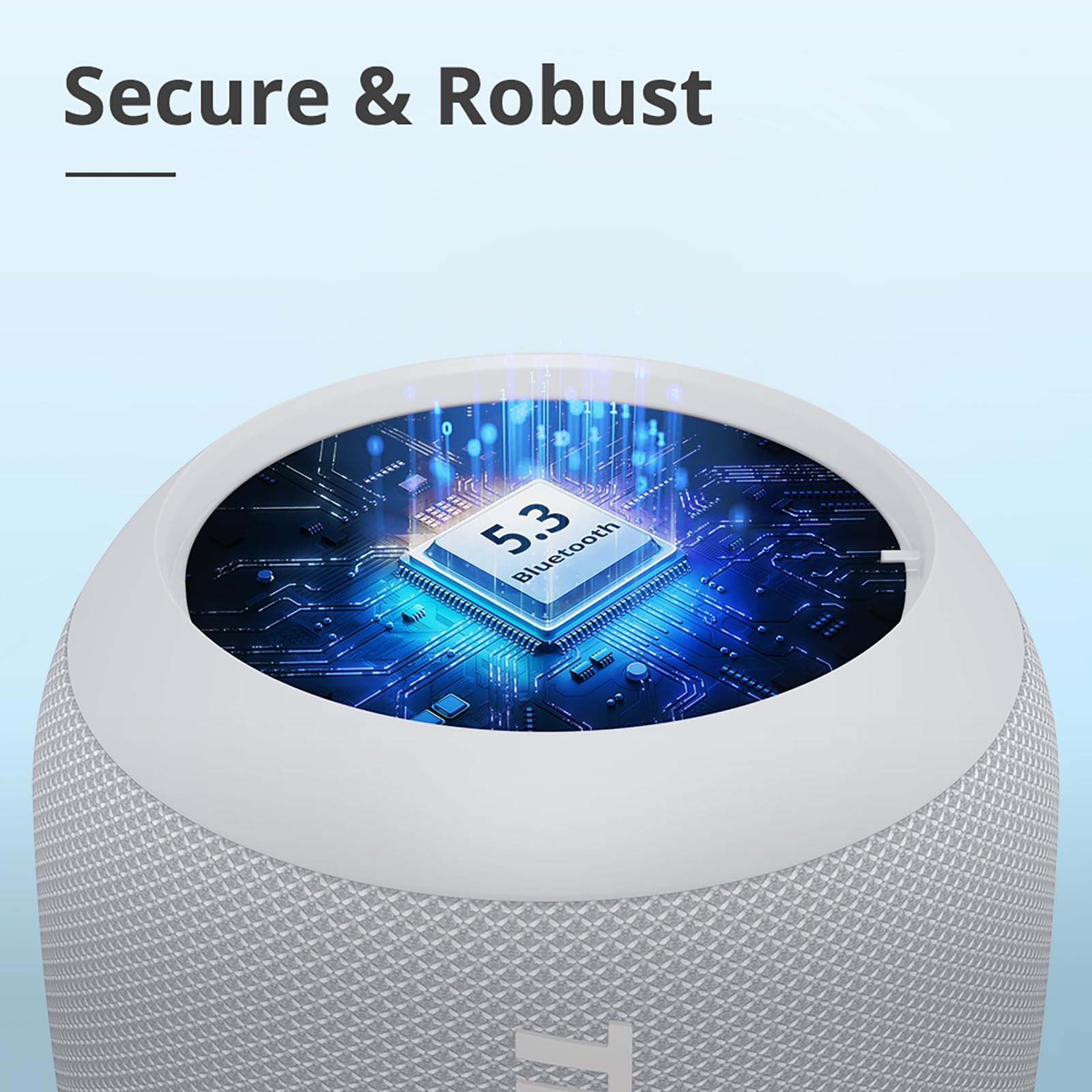 Tronsmart T7 Mini Compact Portable Bluetooth Speaker with Lights, Stereo Sound, Bluetooth 5.3, 18H Playtime, Stereo Pairing, Voice Assistant, IPX7 Waterproof Shower Speaker & Outdoor Speakers (Grey)