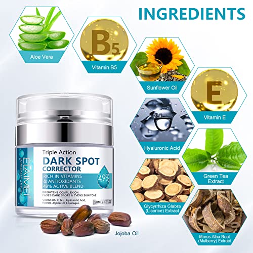 Dark Spot Remover For Face, Dark Spot Corrector and Remover, Sun Spots Melasma Freckle Remover, Packed with vitamins and natural extracts to treat dark spots, age spots, or sunspots (A)
