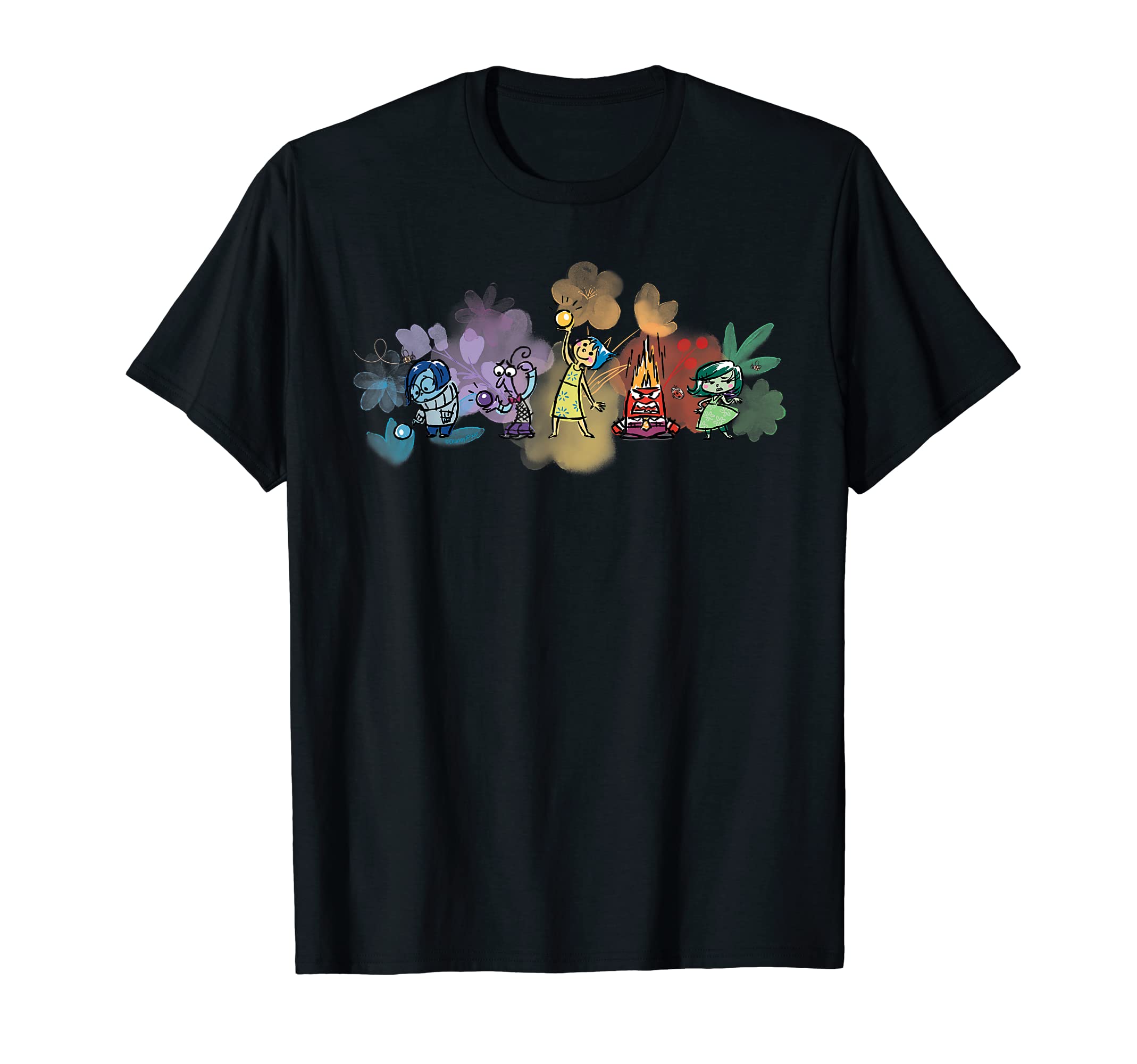 Disney and Pixar’s Inside Out Emotions Watercolor Flowers T-Shirt