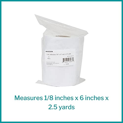 McKesson Orthopedic Felt Roll - Non-Sterile, Adhesive Rayon/Wool Medical Padding - White, 1/8 in Thick, 6 in x 2 1/2 yd, 1 Count