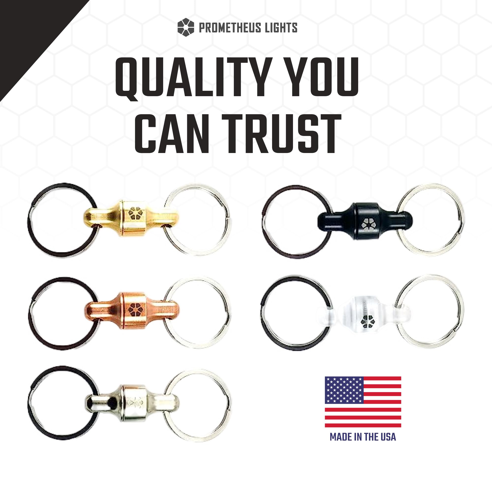 PROMETHEUS LIGHTS: Kappa Quick Release Keychain, Detachable Keychain That Holds up to 10 lbs, Easy, Secure and Stylish Pull Apart Keychain (Titanium)