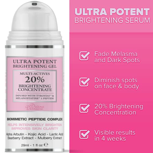 Dark Spot Corrector, Dark Spot Remover for Face, Melasma and Hyperpigmentation Treatment, Dark Spot Serum, Age Spot Remover, with Tyrostat, Kojic Acid, Alpha Arbutin, Mulberry Extract, Lactic Acid 1oz