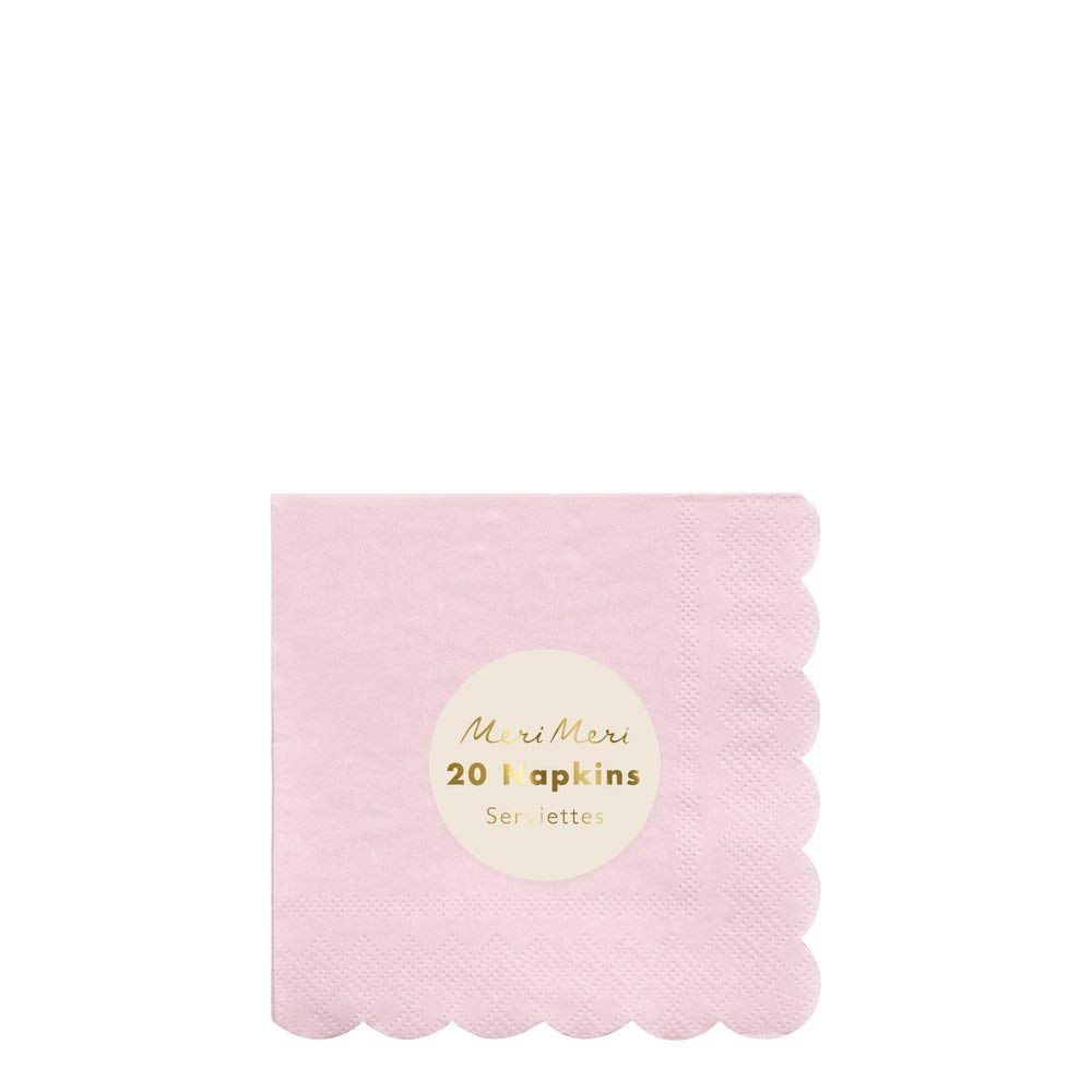 Meri Meri Disposable Paper Napkins (Pack of 20), Scalloped Edge, 2 Sizes, 15 Colors, Party Napkins