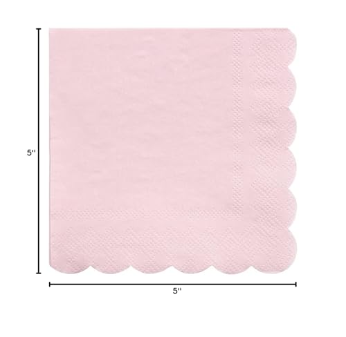 Meri Meri Disposable Paper Napkins (Pack of 20), Scalloped Edge, 2 Sizes, 15 Colors, Party Napkins