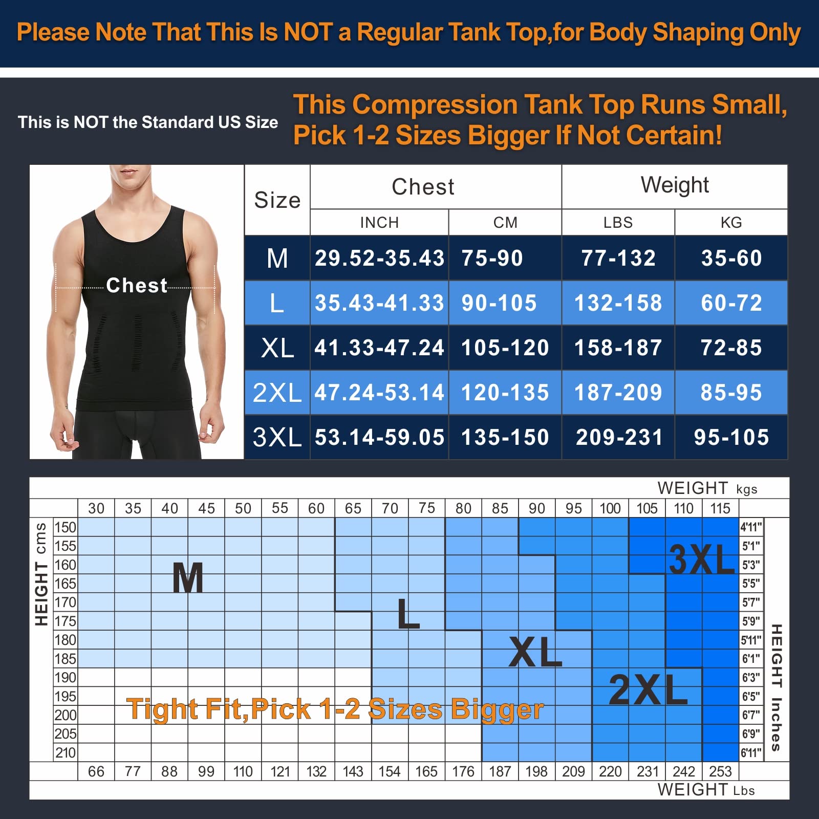 KOCLES Mens Athletic Compression Shirt Slimming Body Shaper Tank Top Abs Abdomen Slim Vest Undershirt (White, Large)