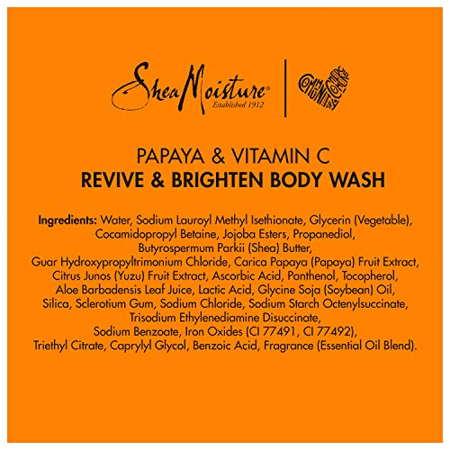 SheaMoisture Body Wash For Dull, Uneven Skin Papaya and Vitamin C Paraben Free Body Wash 13 Oz