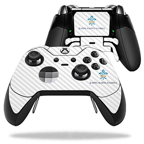 MightySkins Carbon Fiber Skin for Microsoft Xbox One Elite Controller - Kappa Kappa Gamma Classic | Protective, Durable Textured Carbon Fiber Finish | Easy to Apply | Made in The USA