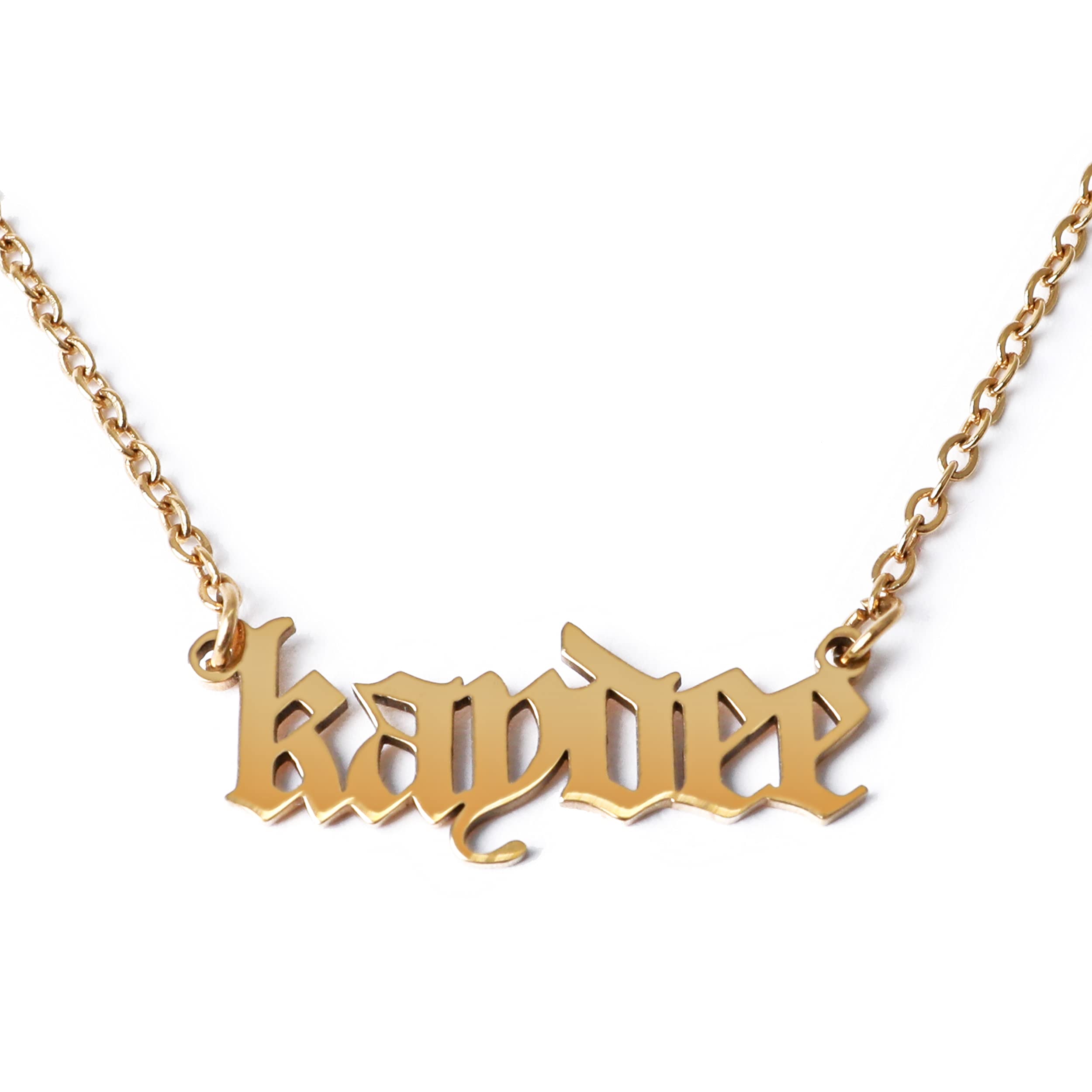 Sorority Shop Kappa Delta Necklace ā KD Old English Font Design, 18K Gold Plated, Kappa Delta Gifts for Women
