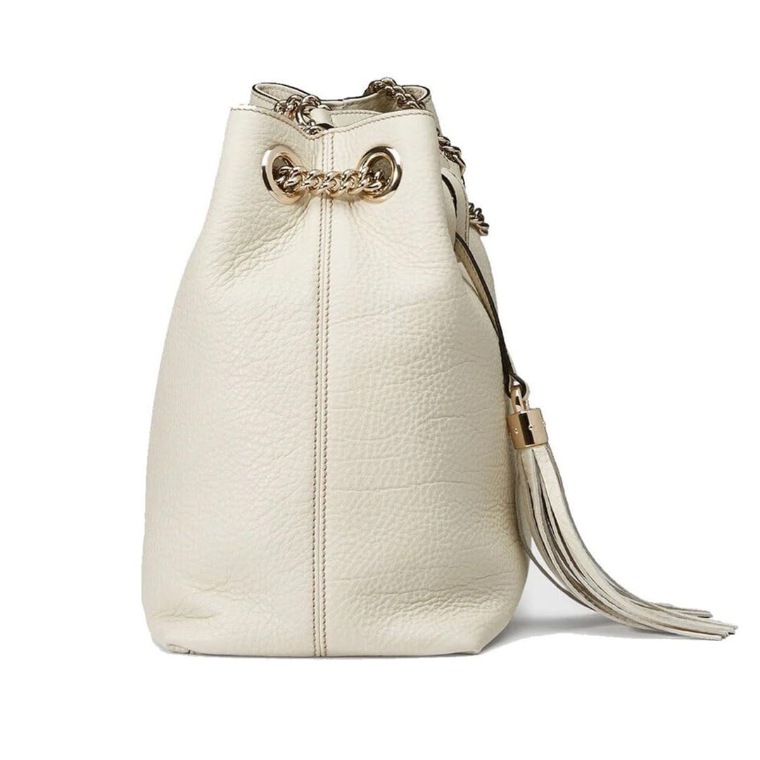 Gucci Womens Soho Leather Chain Straps Shoulder Handbag White Large