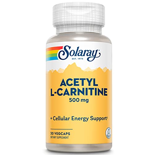 SOLARAY Acetyl L-Carnitine 500 mg | Healthy Cellular Energy, Memory, Mood, and Cardiovascular Support | 30 VegCaps