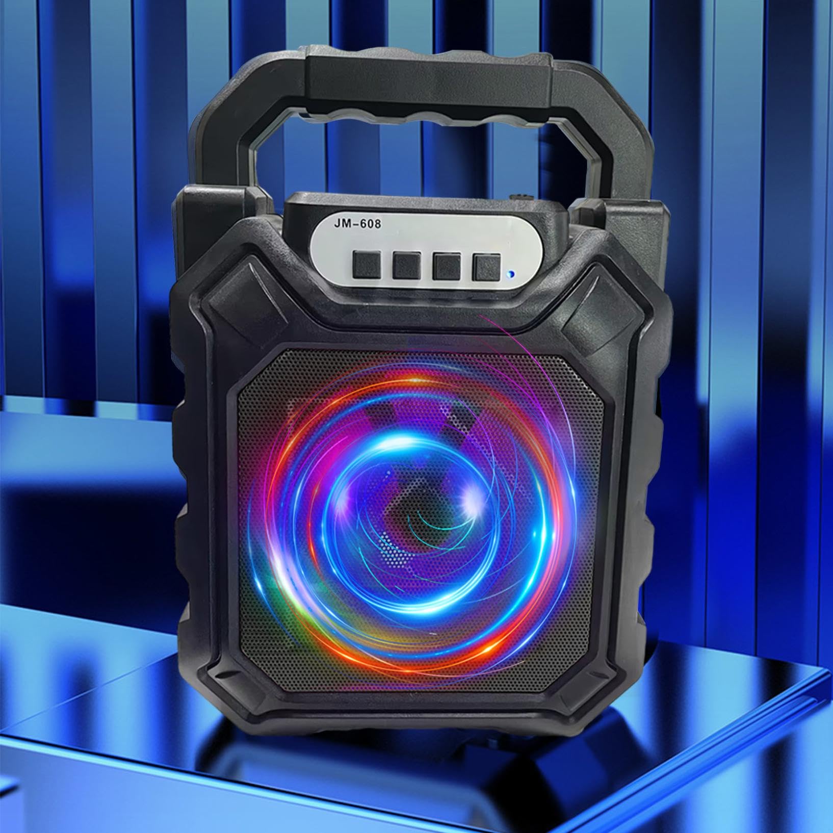 Bluetooth Speaker, Outdoor Portable Stereo with Colourful Running Lights, Portable Mini Stereo