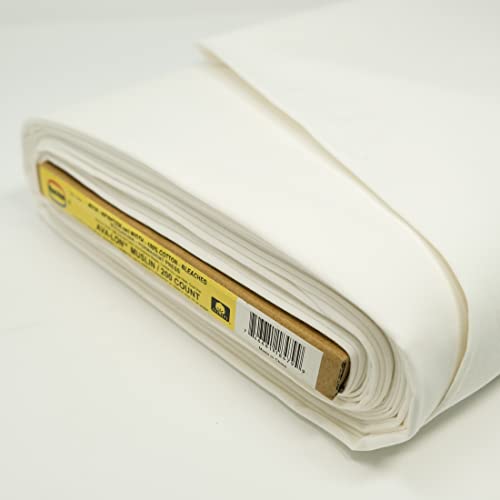 Roc-Lon 90'' 100% Cotton Ava-Lon Permanent Press, Cut by Yard, Bleached White