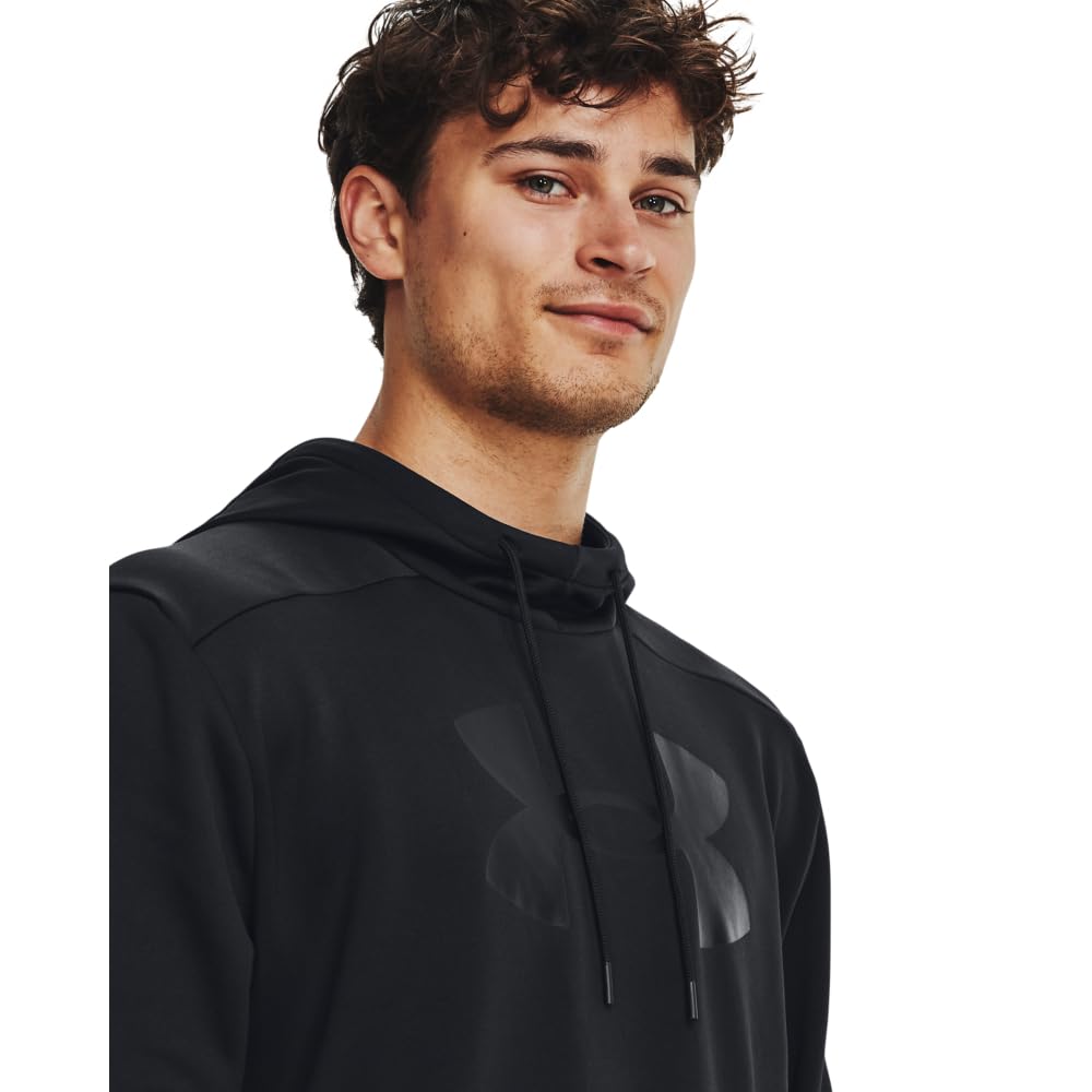 Under Armour mens Armour Fleece Big Logo Hoodie, (001) Black / / Black, Large Tall