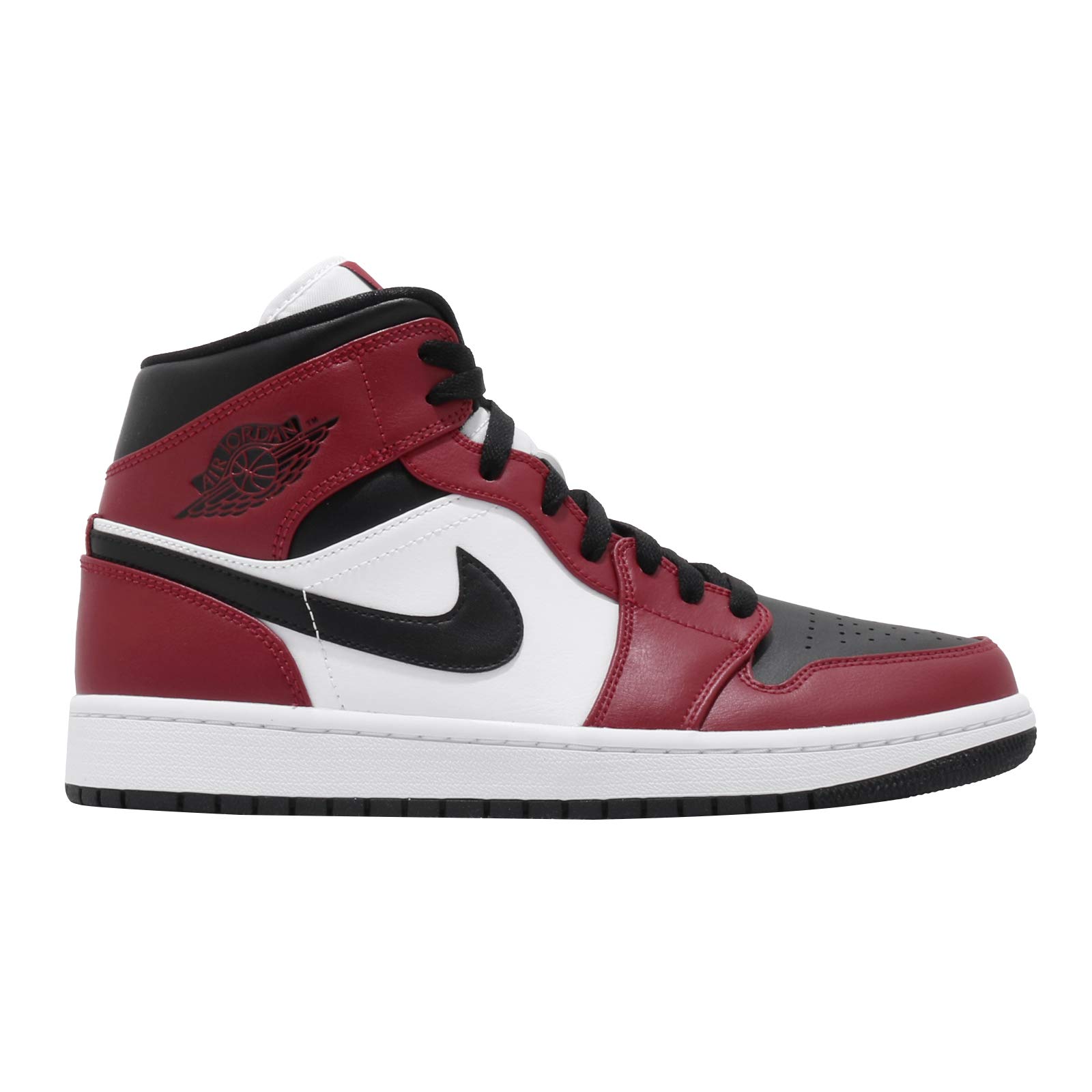 Nike mens Air Jordan 1 Mid GS Shoes, Black Gym Red White, 6.5 Big Kid