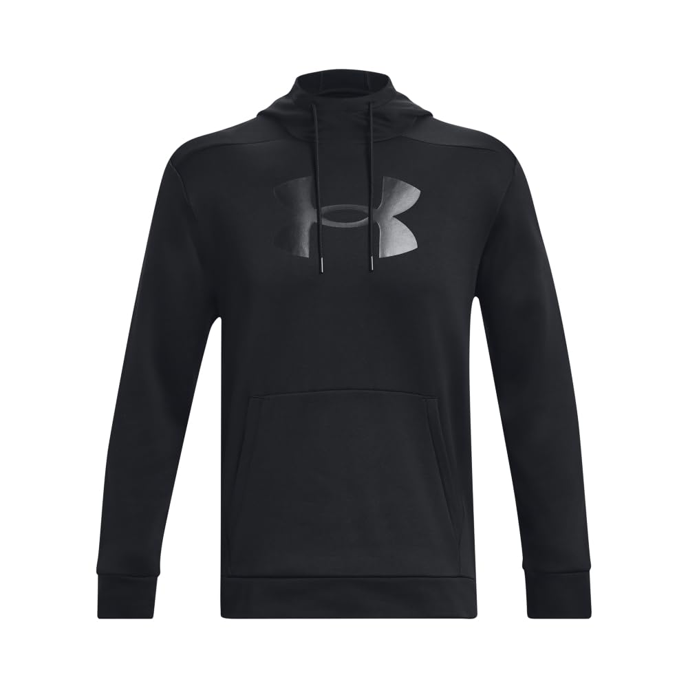 Under Armour mens Armour Fleece Big Logo Hoodie, (001) Black / / Black, Large Tall