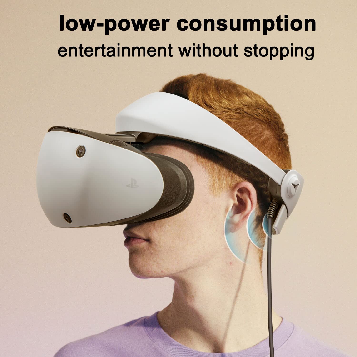 Aukuoy Half Round Helmet Stereo Headphone Replacement Compatible with PSVR2, PSVR2 Accessories Adjustable Design Portable Mini Speaker Connects Directly to PSVR2