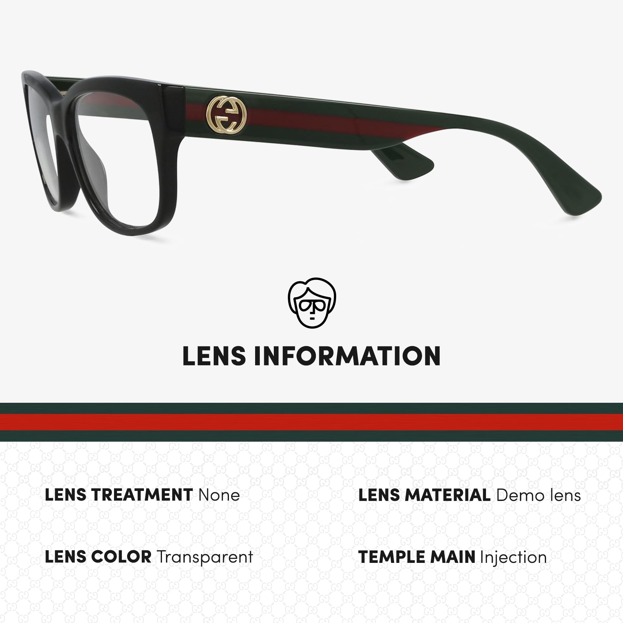 Gucci GG0278O Designer Fashion Eyeglasses Stylish Wide Rectangular Frame Eyewear with Luxury eSHADES Kit - Embrace Sophistication and Elegance