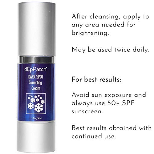 dEpPatch DARK SPOT Correcting Cream with ANTI AGING Peptides for Face and Body | Tighten, Maintain Even Radiant Skin Tone| All Natural Active Ingredients, Made in the USA (1 fl oz)