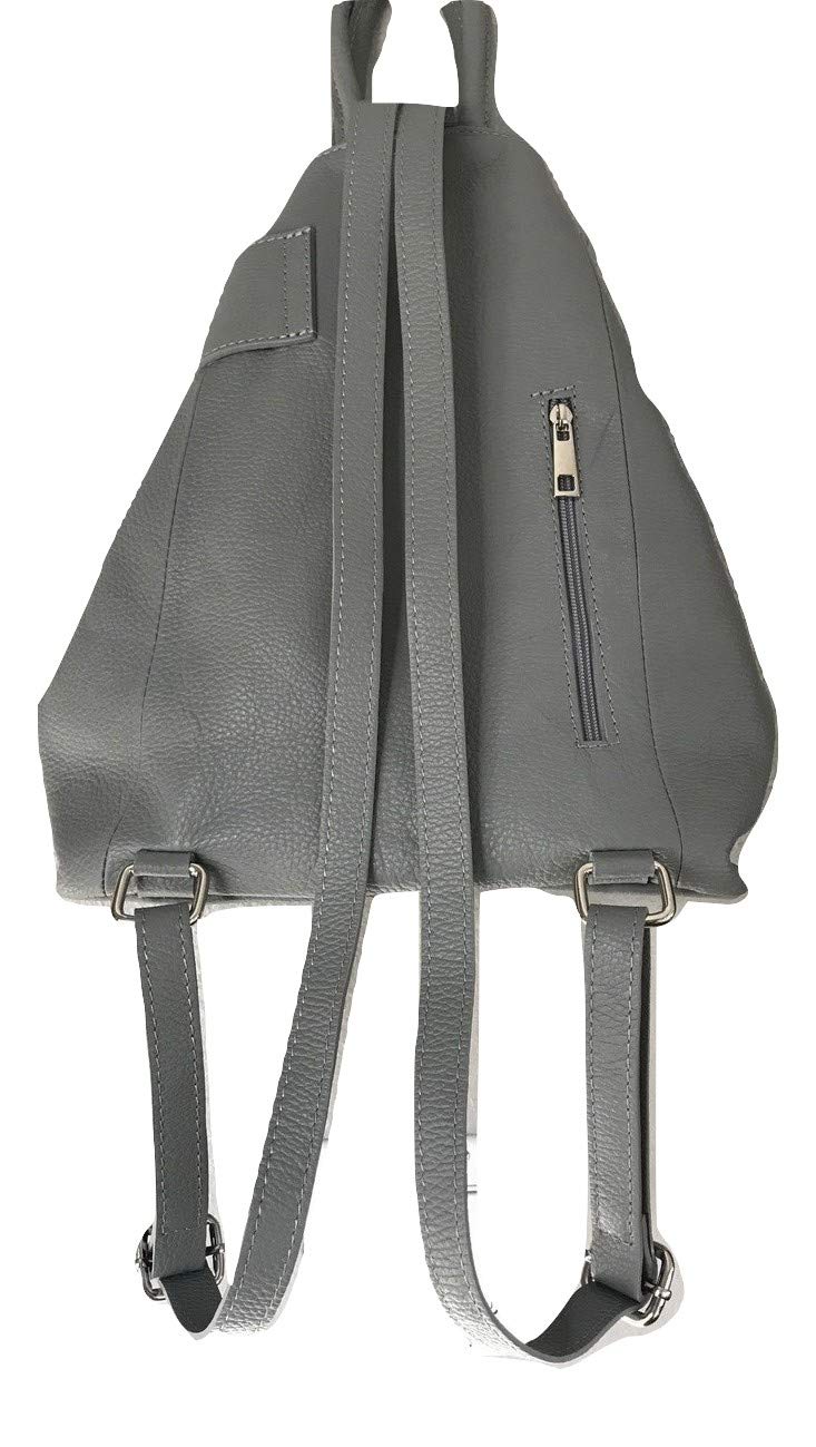 LaGaksta Stella Convertible Leather Backpack Purse β Casual Travel Tote Bag Purse Grey