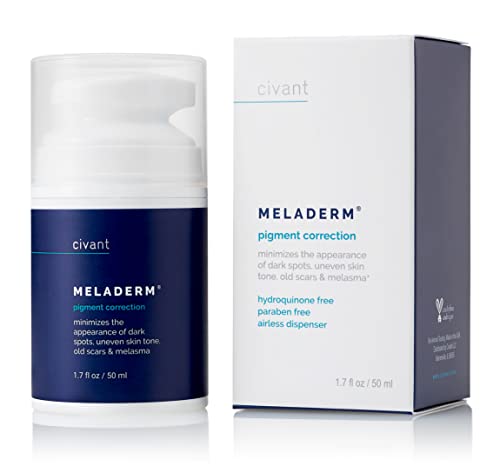 Civant Meladerm Pigment Correction Cream - For Dark Spots, Uneven Skin Tone, Hyperpigmentation, Age Spots, Old Scars & Melasma - Paraben Free, Cruelty Free & Vegan, 1.7 fl oz