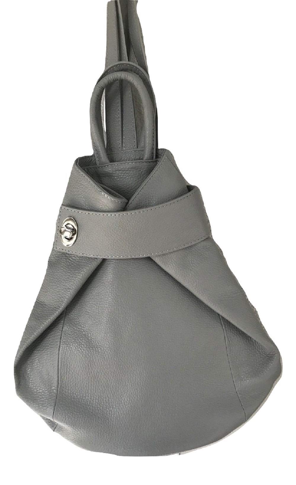 LaGaksta Stella Convertible Leather Backpack Purse – Casual Travel Tote Bag Purse Grey